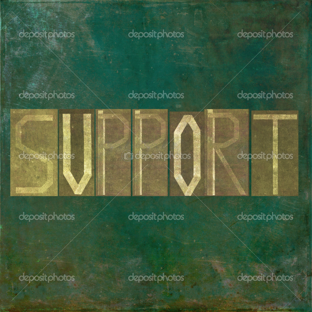 Earthy background image and design element depicting the word "support ...