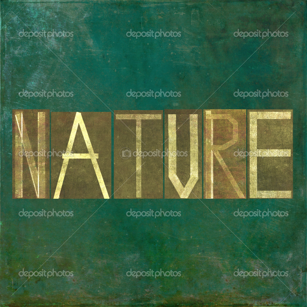 Earthy background image and design element depicting the word "Nature ...
