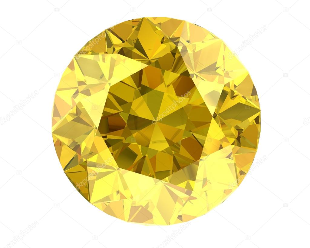 Yellow diamond on white background (high resolution 3D image) Stock ...