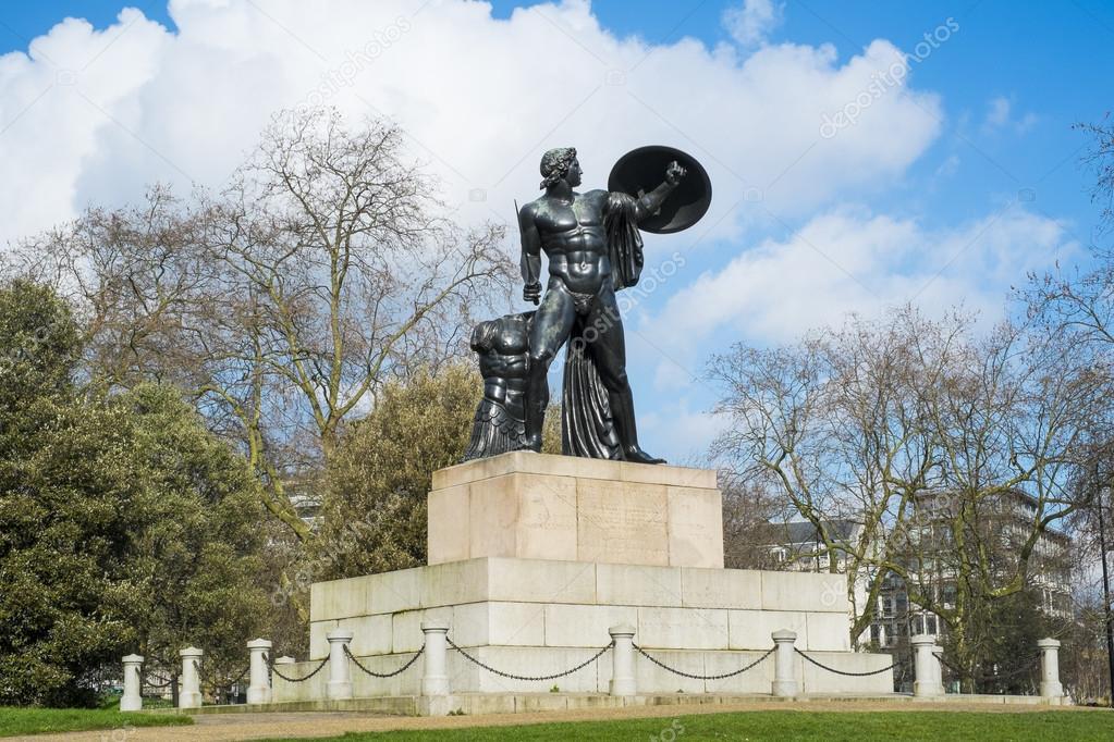 Statue of Achilles in Hyde Park, London, UK, dedicated to the Du ...