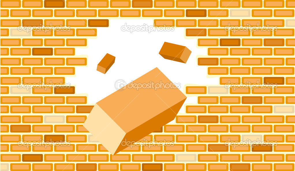 Broken brick wall Stock Vector Image by ©1001_holiday #43304909