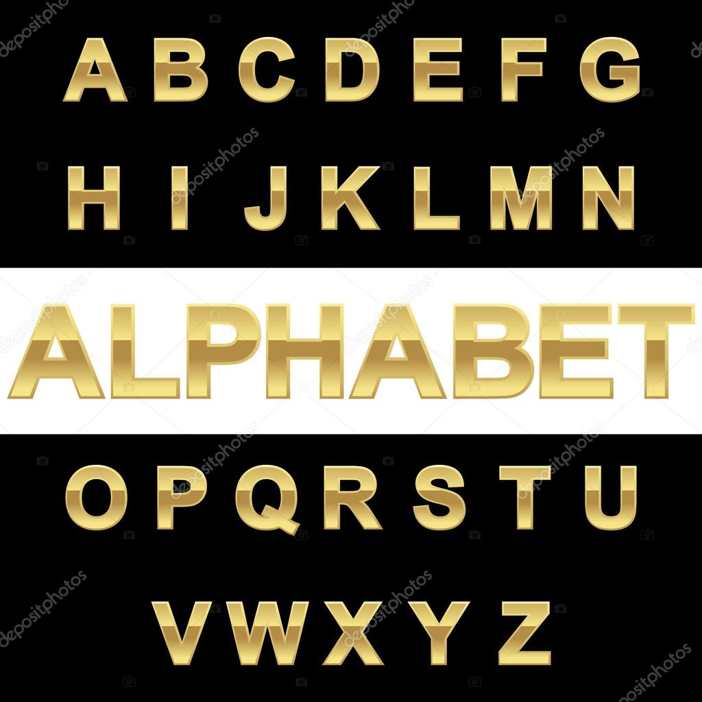 Golden alphabet Stock Vector Image by ©1001_holiday #43307905