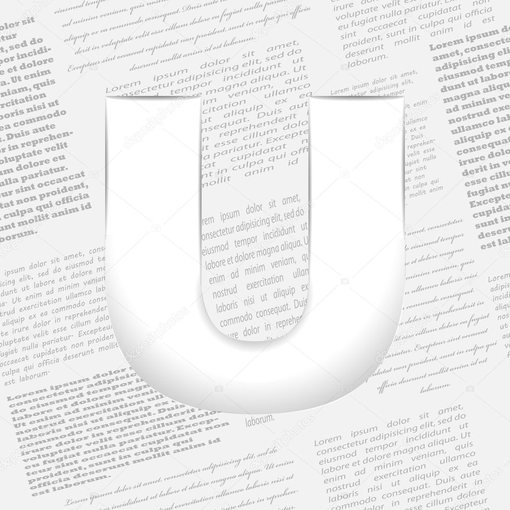 Vector letter U on seamless newspaper background Stock Vector Image by ...