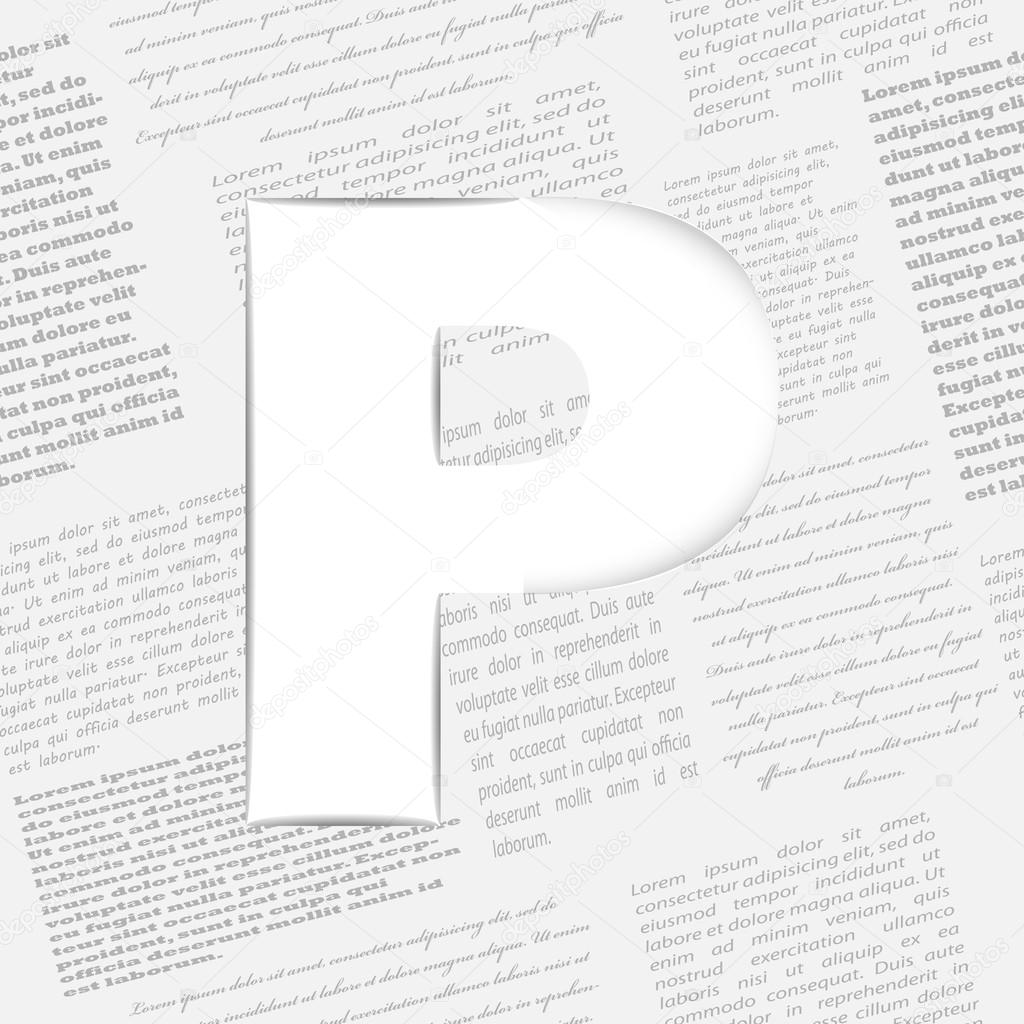 Vector letter P on seamless newspaper background Stock Vector Image by ...