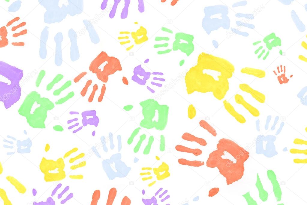 Multi colored handprints Stock Photo by ©Wavebreakmedia 14083387