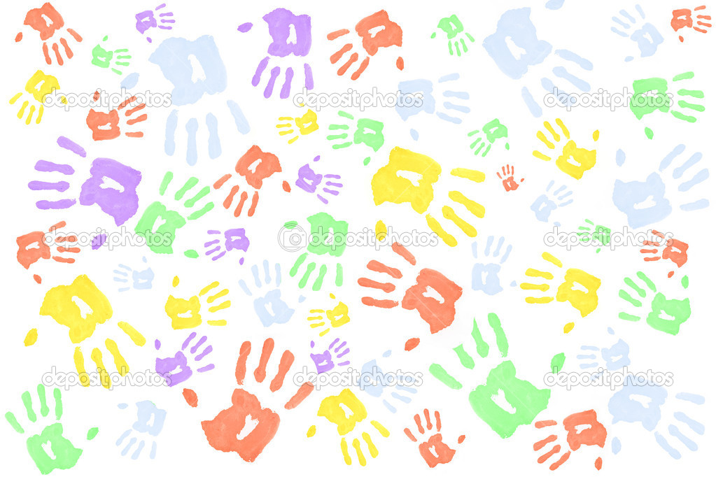 Lots of multi colored handprints Stock Photo by ©Wavebreakmedia 14083390