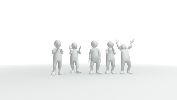 Computer animation showing a group of 3d-men in a line — Stock Video ...