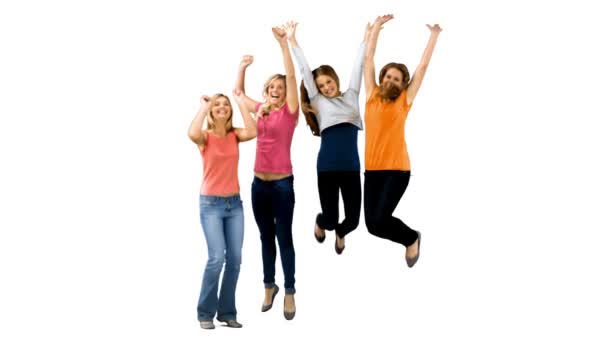Teenage girls jumping in slow motion — Stock Video © WavebreakPremium ...