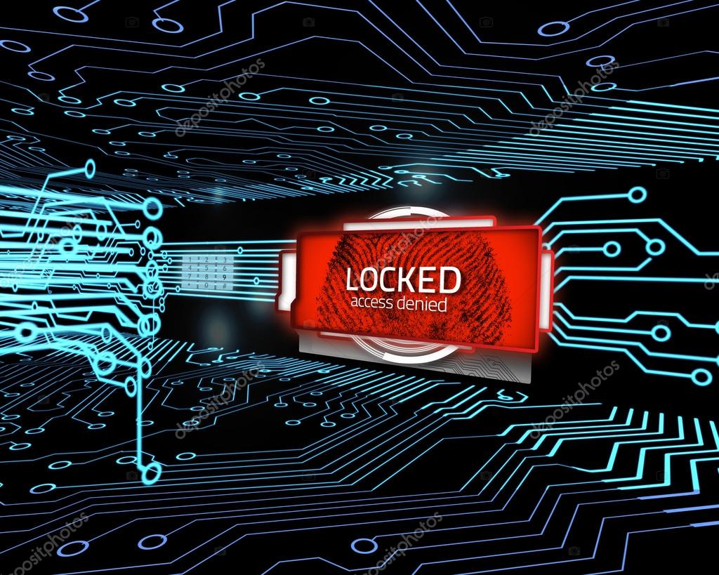 Locked screen in digital circuit board — Stock Photo © Wavebreakmedia ...