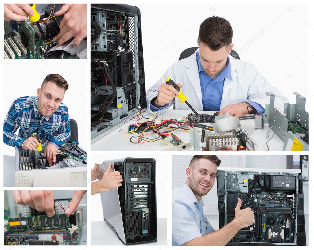 Computer Technician At Work