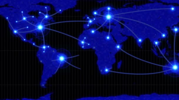 Lines showing countries connecting on world map — Stock Video ...
