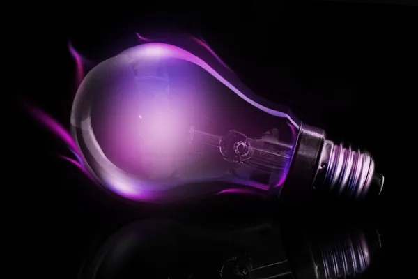 Purple light bulb - Stock Image - Everypixel