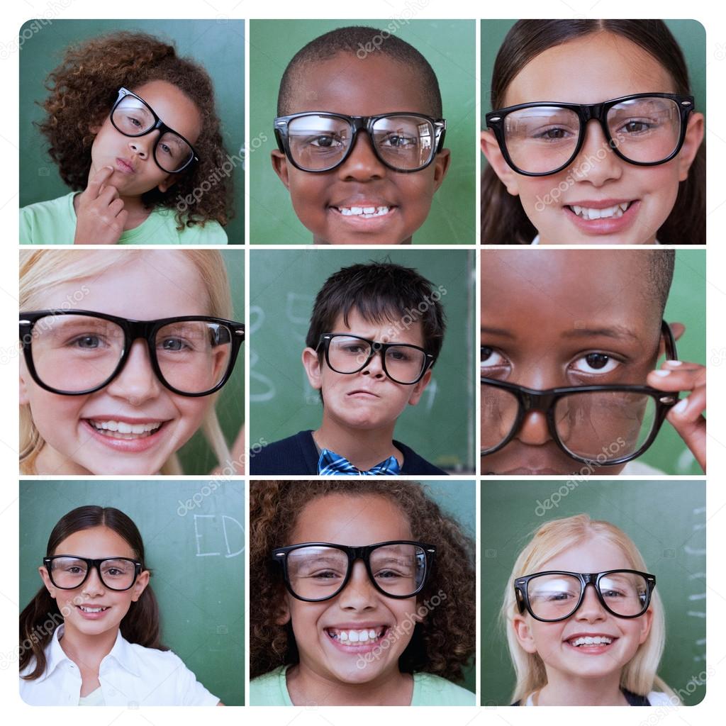 Collage of different pictures of pupils — Stock Photo © Wavebreakmedia ...