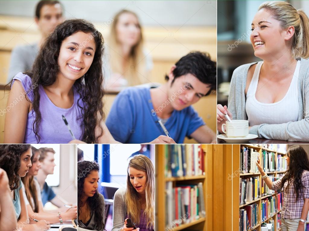 Collage of pictures showing students — Stock Photo © Wavebreakmedia ...