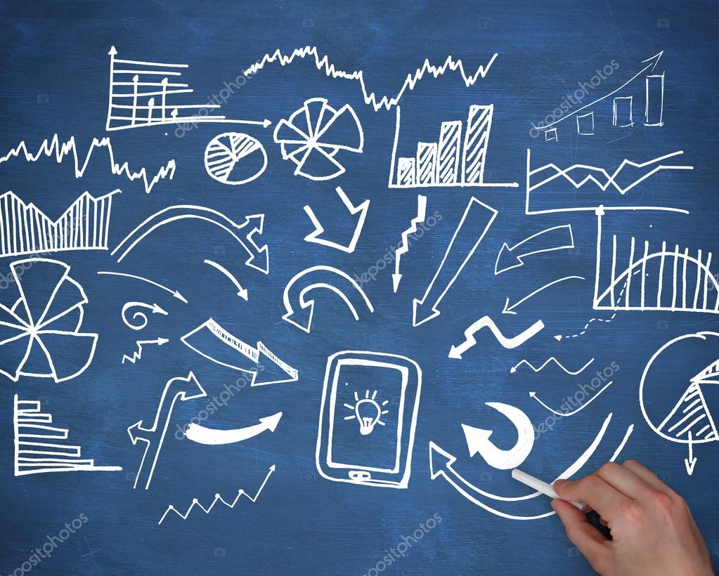 Hand drawing charts and arrows Stock Photo by ©Wavebreakmedia 28053011