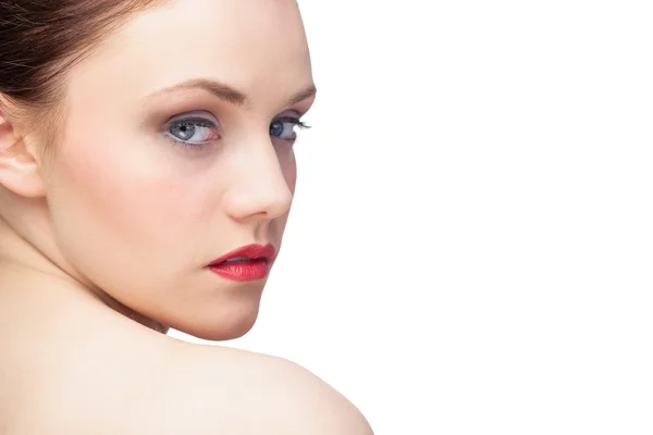 Attractive young model looking over shoulder Stock Photo by ...