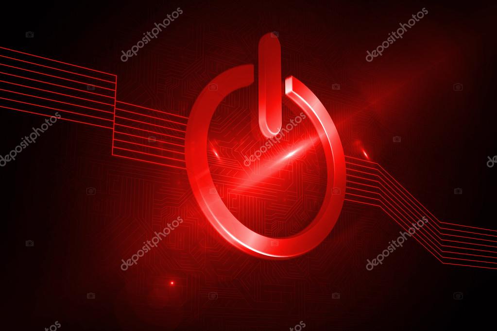 Shiny red turn off button on black background Stock Photo by ...