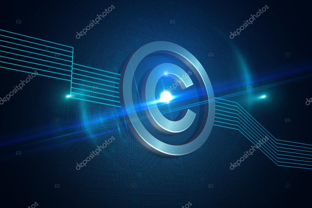 Shiny copyright icon on black background — Stock Photo © Wavebreakmedia ...