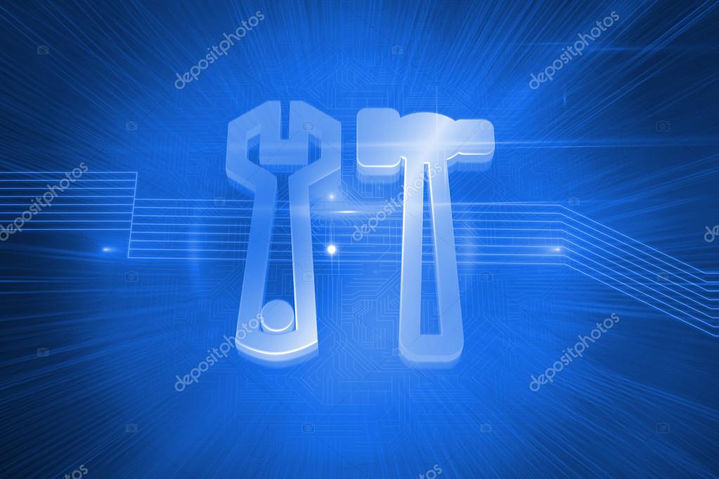 Shiny tools on blue background — Stock Photo © Wavebreakmedia #36245097