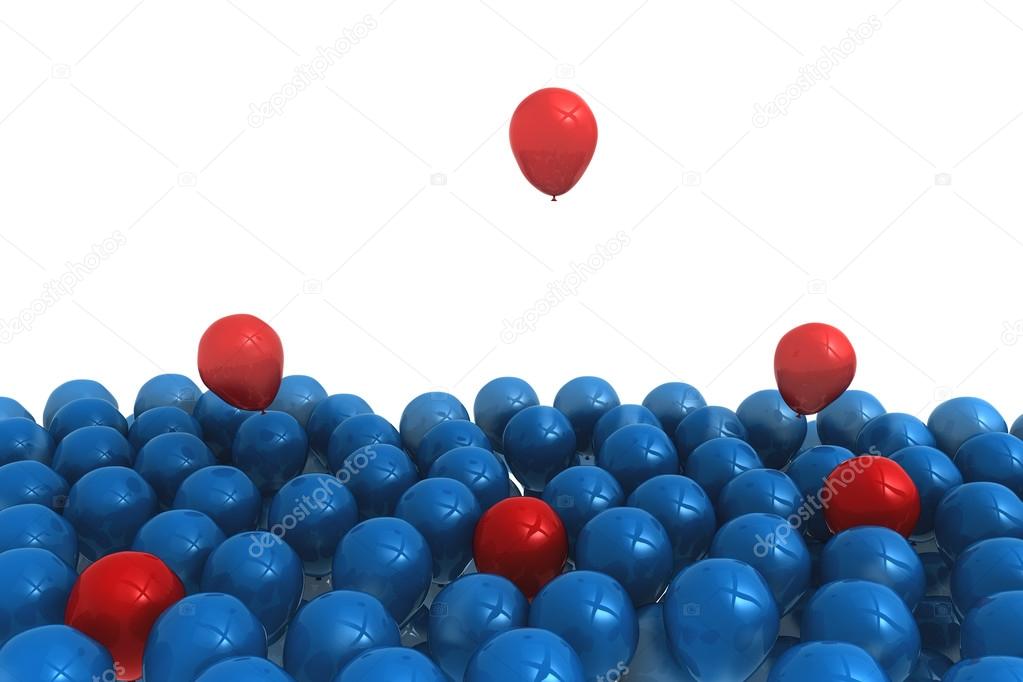 Blue and red balloons Stock Photo by ©Wavebreakmedia 38459343