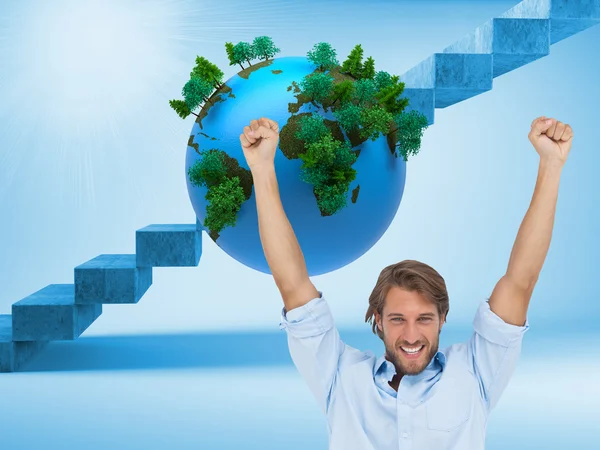 Man celebrating computer Stock Images - Search Stock Images on Everypixel