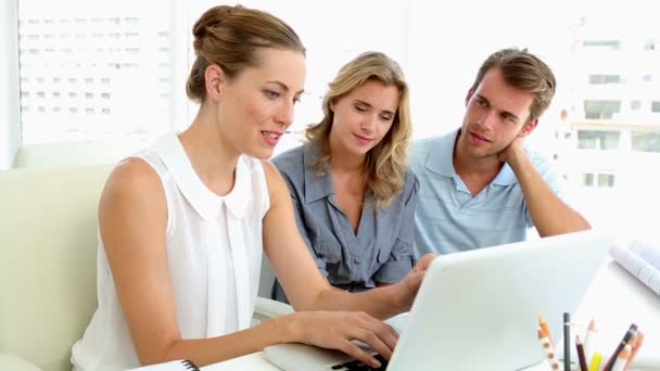 Pretty interior designer working with clients — Stock Video ...