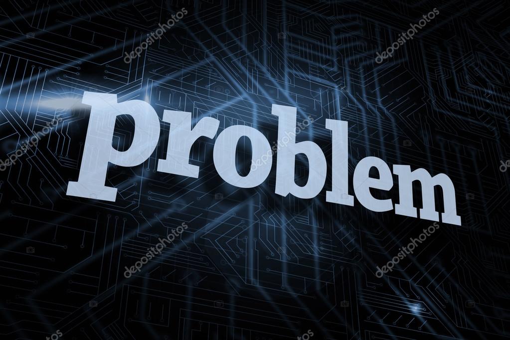 Problem against futuristic black and blue background — Stock Photo ...