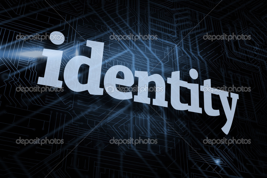 Identity against futuristic black and blue background — Stock Photo ...