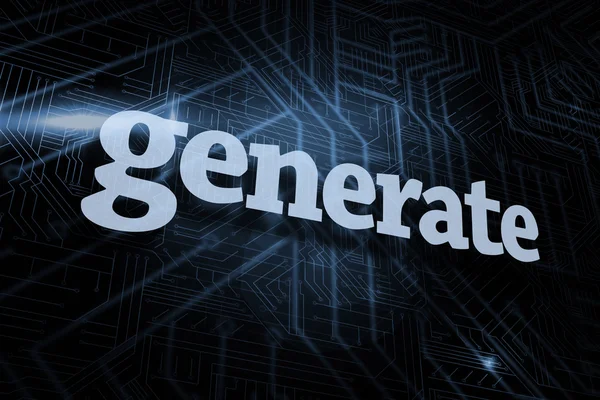 Generate against futuristic black and blue background - Stock Image ...