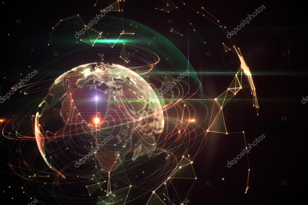 Global technology background in orange Stock Photo by ©Wavebreakmedia ...