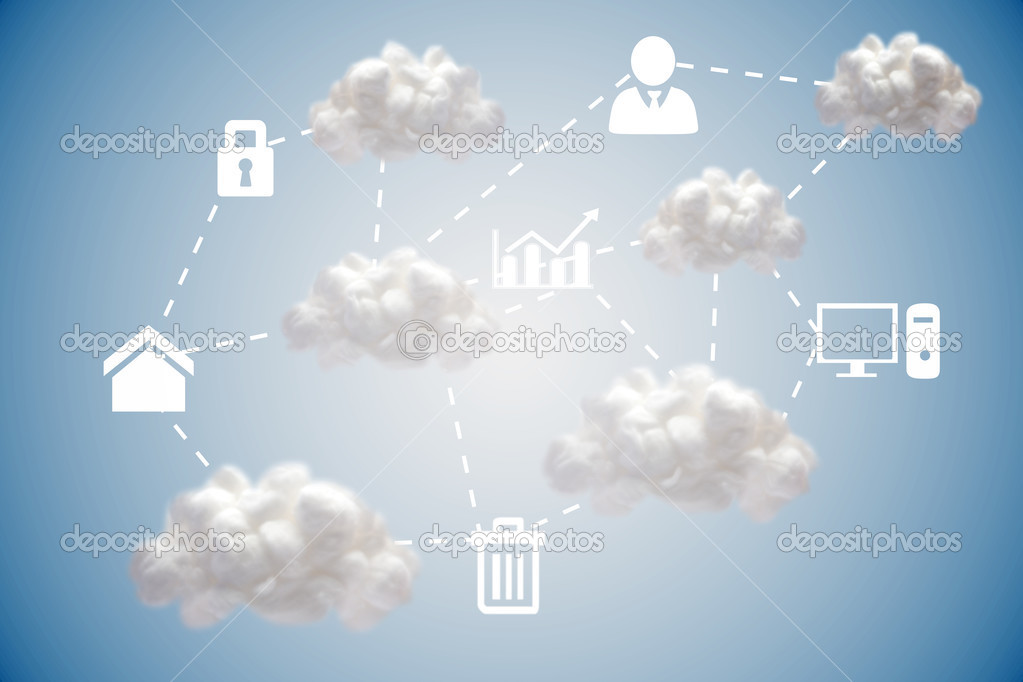 Cloud computing graphic with icons Stock Photo by ©Wavebreakmedia 45107329