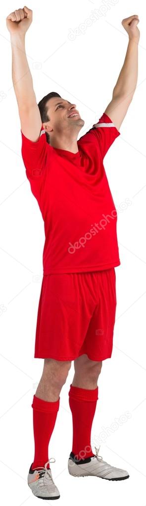 Excited football player cheering — Stock Photo © Wavebreakmedia #46788585