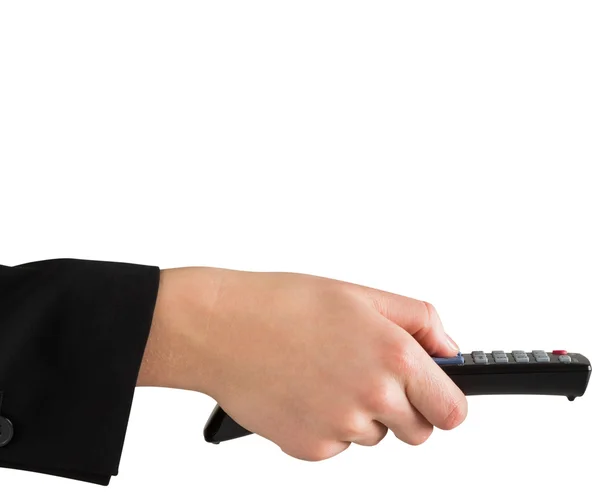 Hand holding remote control Stock Photo by ©Wavebreakmedia 48344965