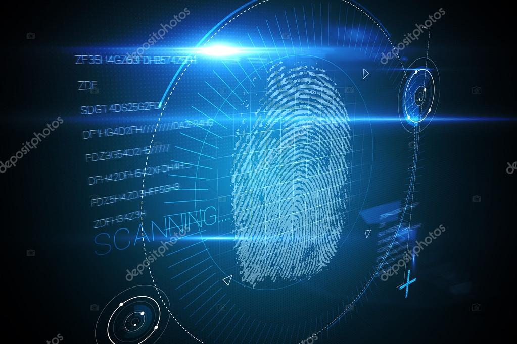 Digital security finger print scan Stock Photo by ©Wavebreakmedia 48340435