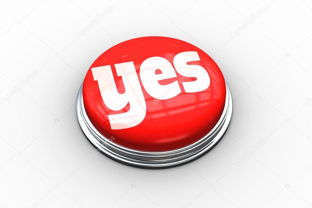 Yes on digitally generated red push button — Stock Photo ...