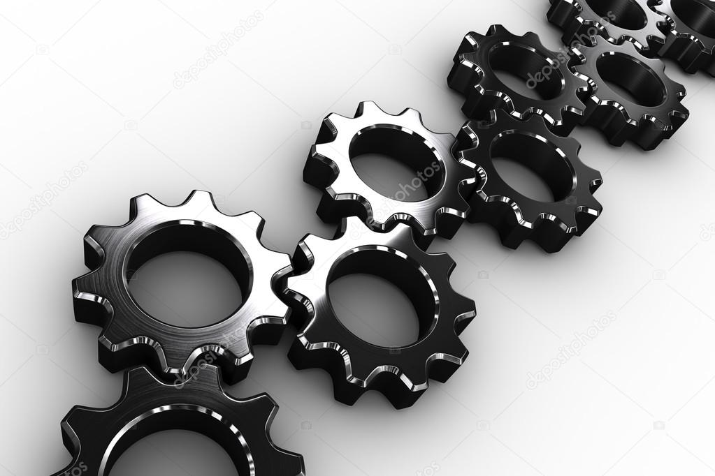 Metal cogs and wheels connecting — Stock Photo © Wavebreakmedia #50055785