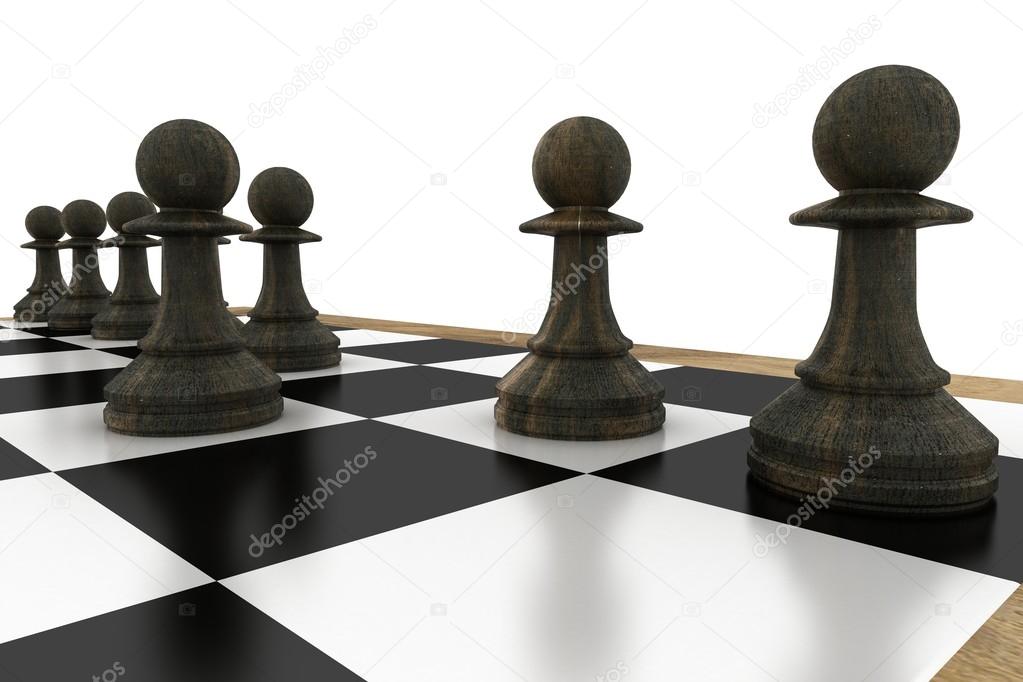 Black pawns on chess board — Stock Photo © Wavebreakmedia #51598191