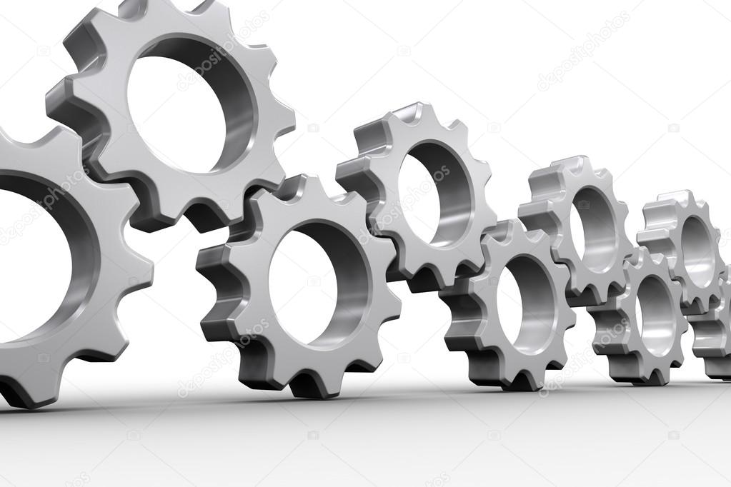 Many white cogs and wheels Stock Photo by ©Wavebreakmedia 51609851