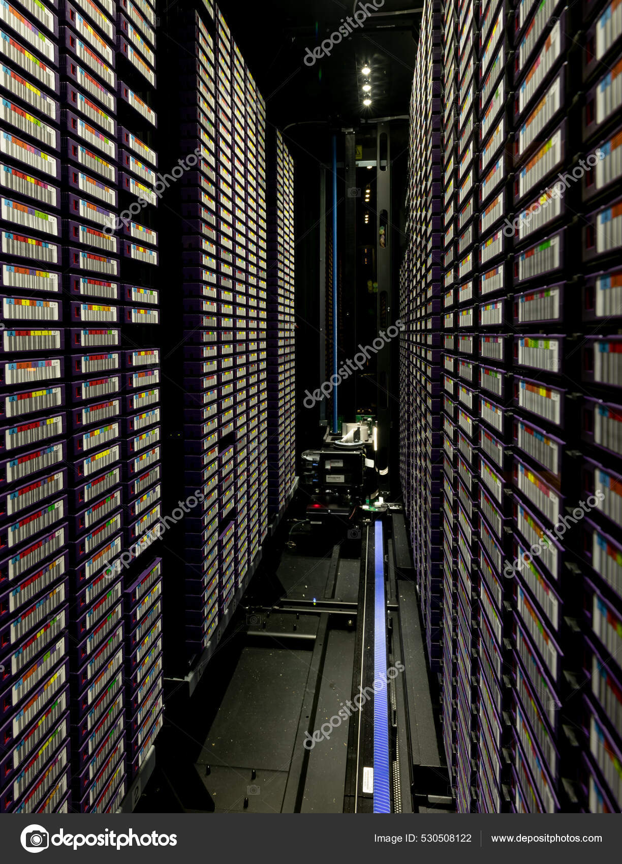 Data Center Multiple Rows Fully Operational Server Racks Modern Cloud ...