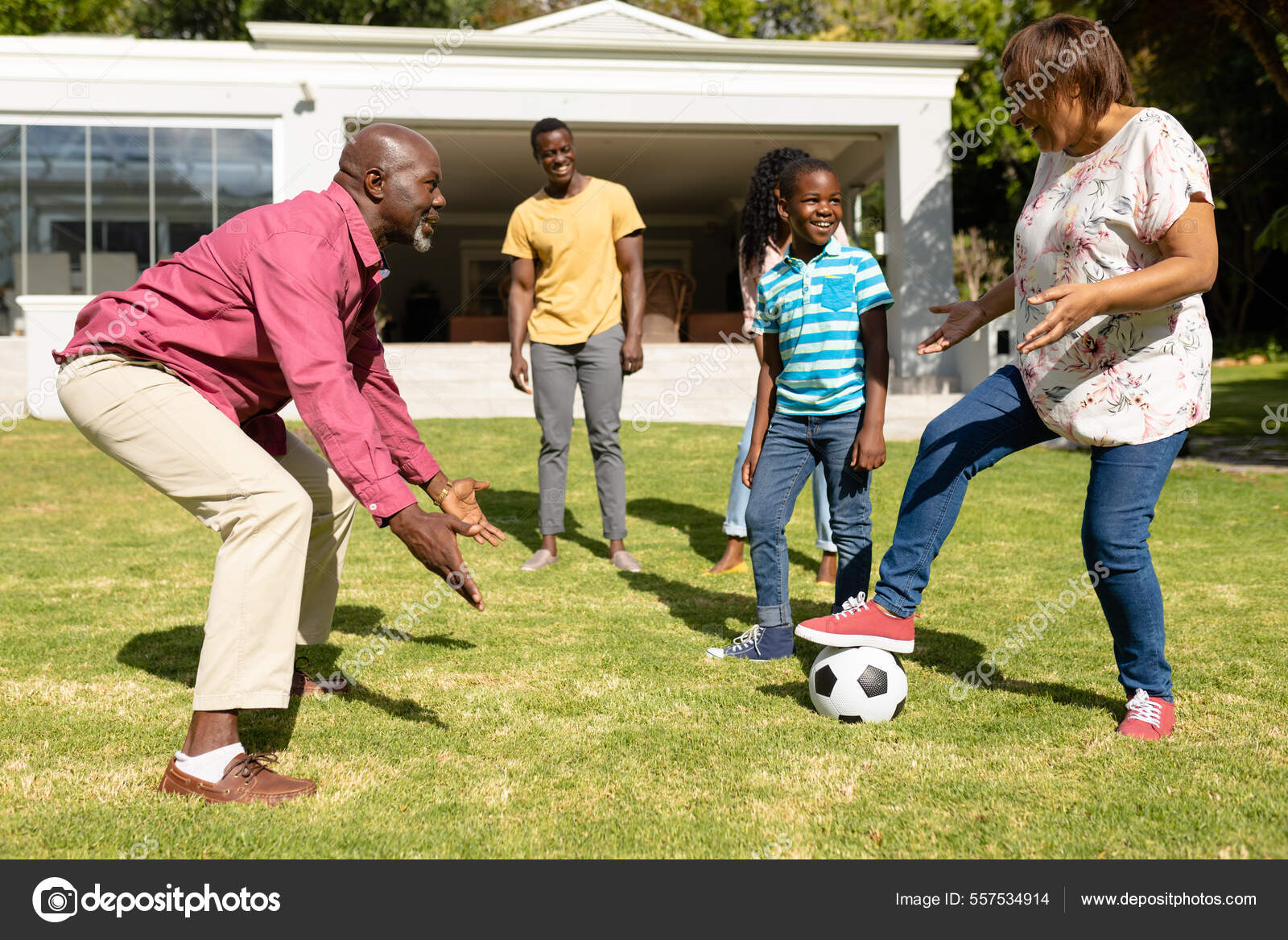 Family Playing Football