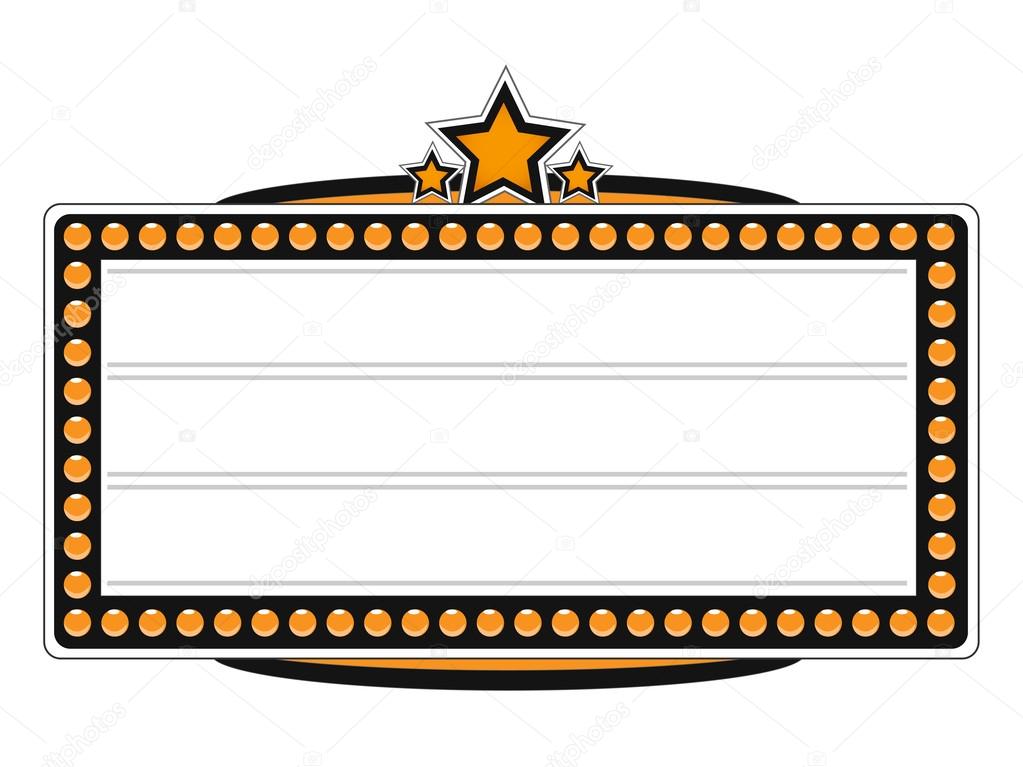 Cartelera De Cine Clipart Marco De Cine O Teatro Retro Iluminado Por