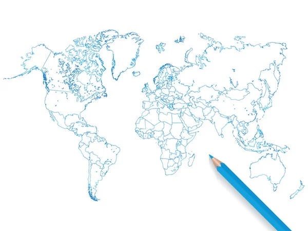 World map pencil Vector Art Stock Images | Depositphotos