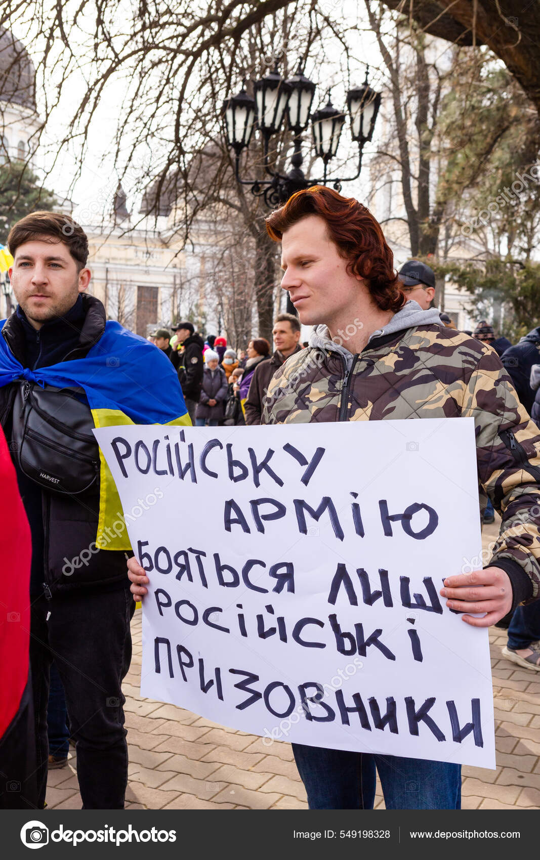 Odessa Ukraine Feb 2022 Unity March Odessa Russian Invasion Man — Stock ...