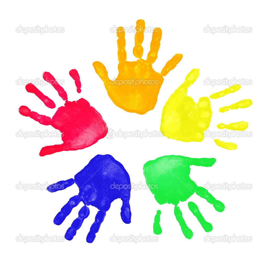 Colorful hands prints Stock Illustration by ©igorkovalcuk #22574149