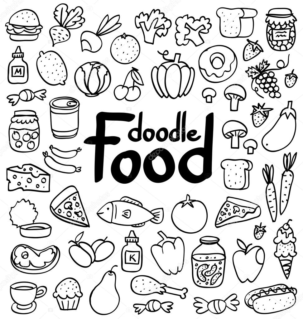 Essen-doodle — Stockvektor © stolenpencil #24030549