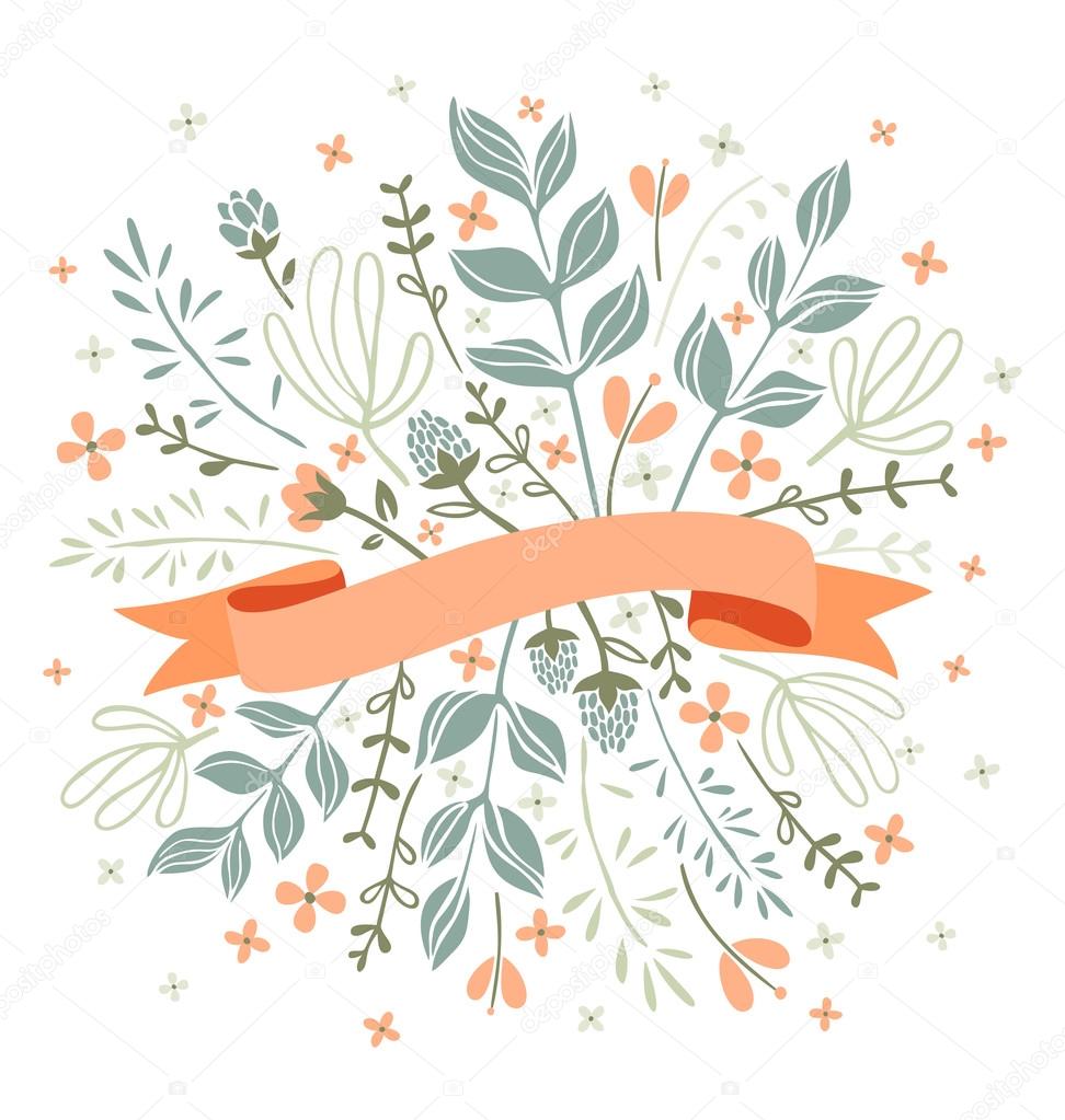 Florals and ribbon Stock Vector Image by ©stolenpencil #24030613