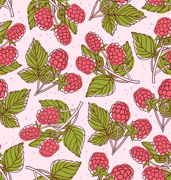 Seamless raspberry pattern. Cute hand drawing raspberry background ...