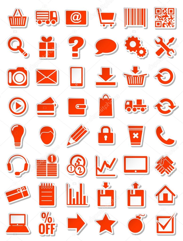 Red web icons for eshop Stock Vector Image by ©anikakodydkova #33284169