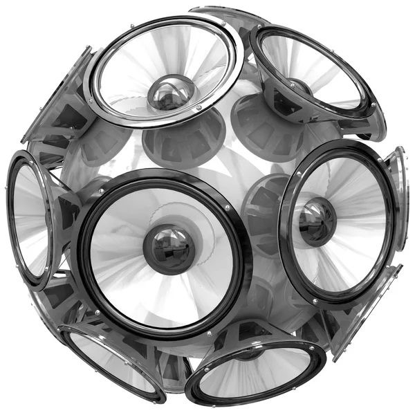 Audio speakers sphere isolated on white Stock Photo by ©megastorm 45232045