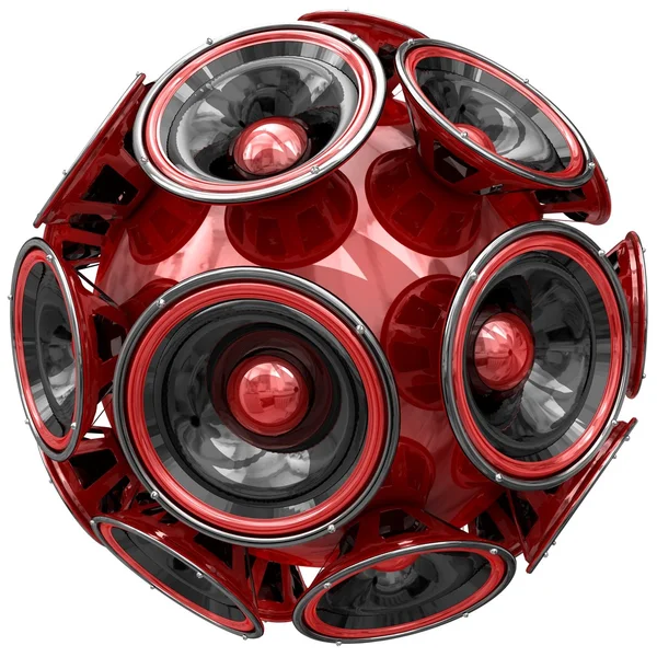 Audio speakers sphere isolated on white Stock Photo by ©megastorm 45232045